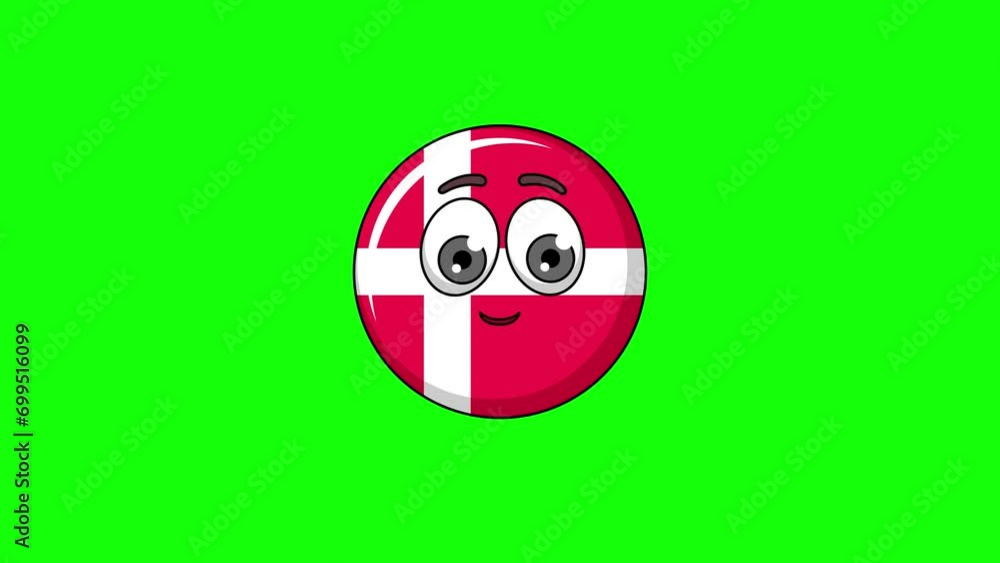 flag of denmark cartoon character with a saluting face, emoji emoticon ...
