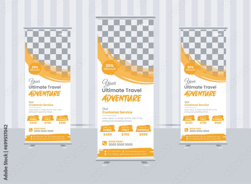 Modern and creative Rollerup banner design template. Business roll-up ...