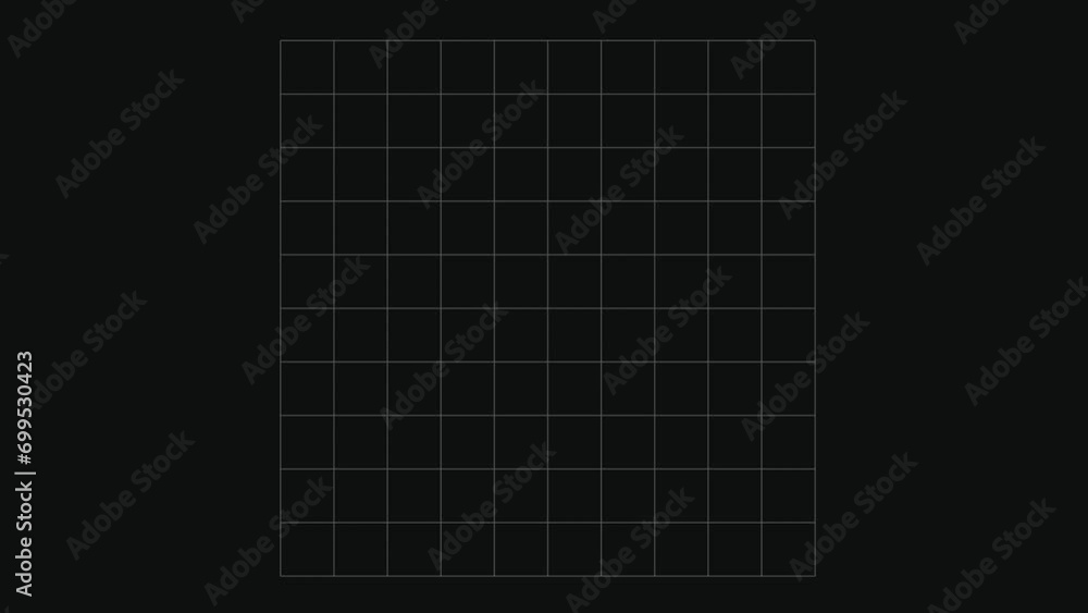 Signal sine wave chart on grid black background. 4K video loop ...