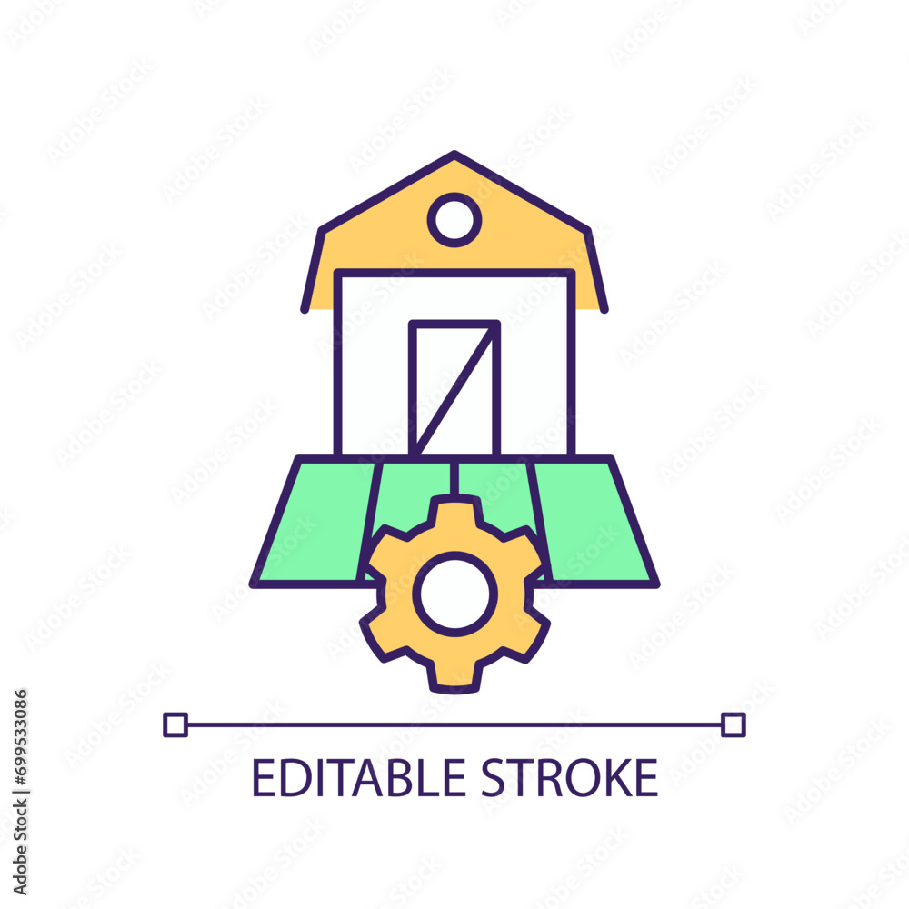 2D editable resource constraints icon representing agricultural ...