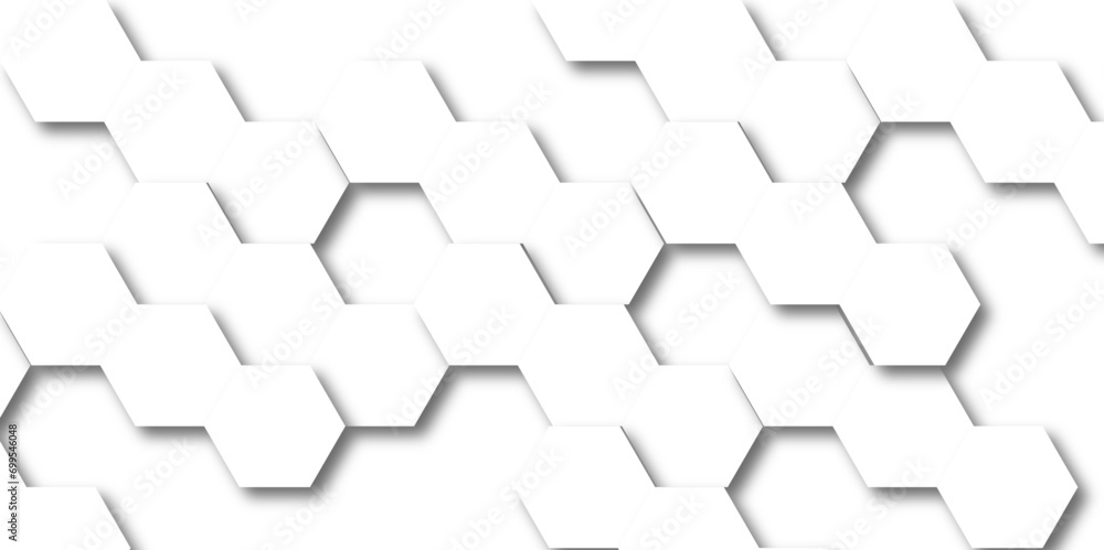 Abstract white hexagonal 3d background. Abstract hexagon polygonal ...