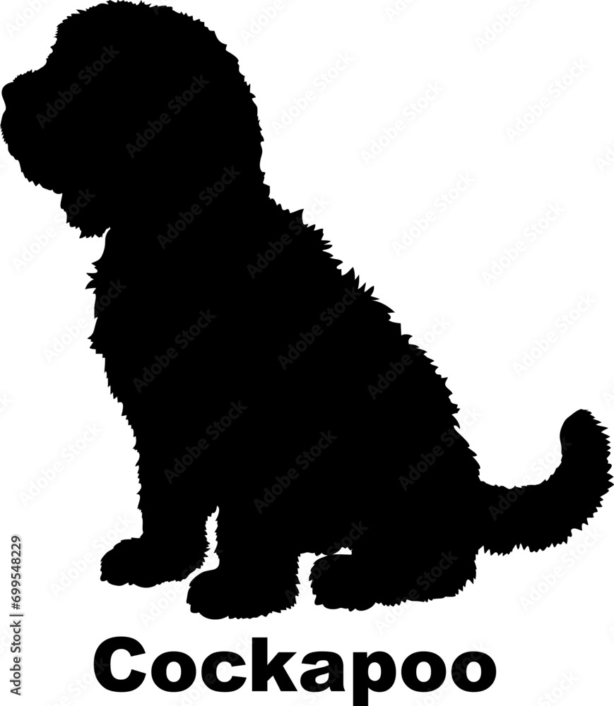 Dog Cockapoo silhouette Breeds Bundle Dogs on the move. Dogs in ...