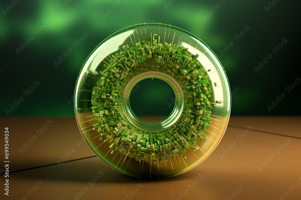 Gradient Donut Chart Depicting Environmental Data, on an isolated ...