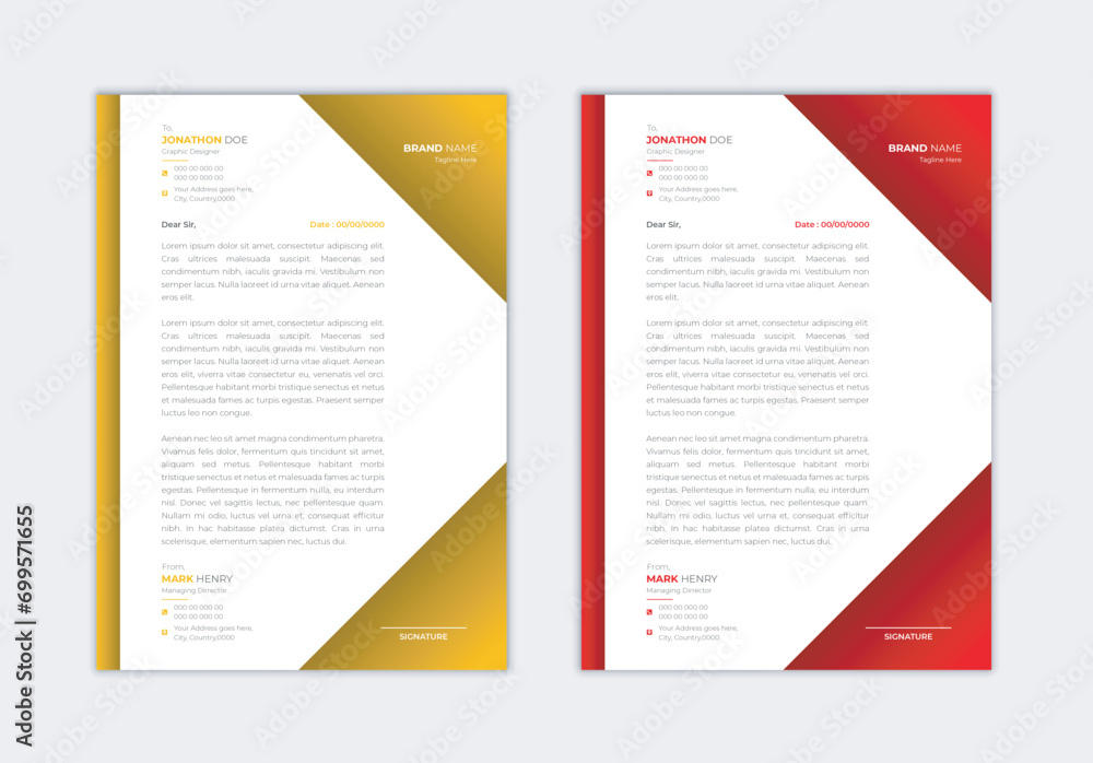 Creative modern Simple letterhead templates Set corporate modern ...