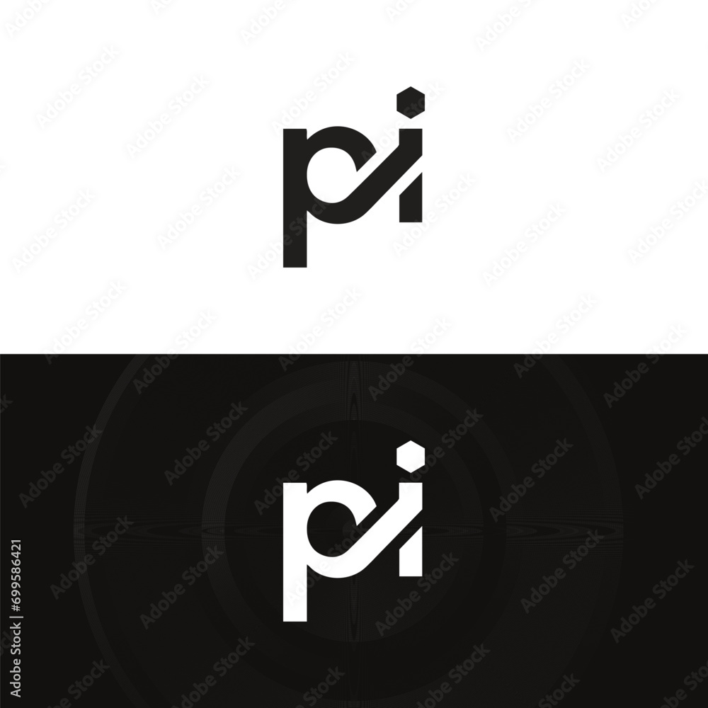 PI logo. P I design. White PI letter. PI, P I letter logo design. Initial letter PI linked ...