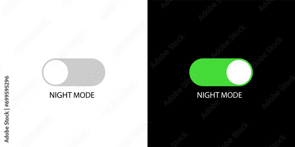 Night mode sliders. Vector icons. Dark theme, Light theme, black, white ...