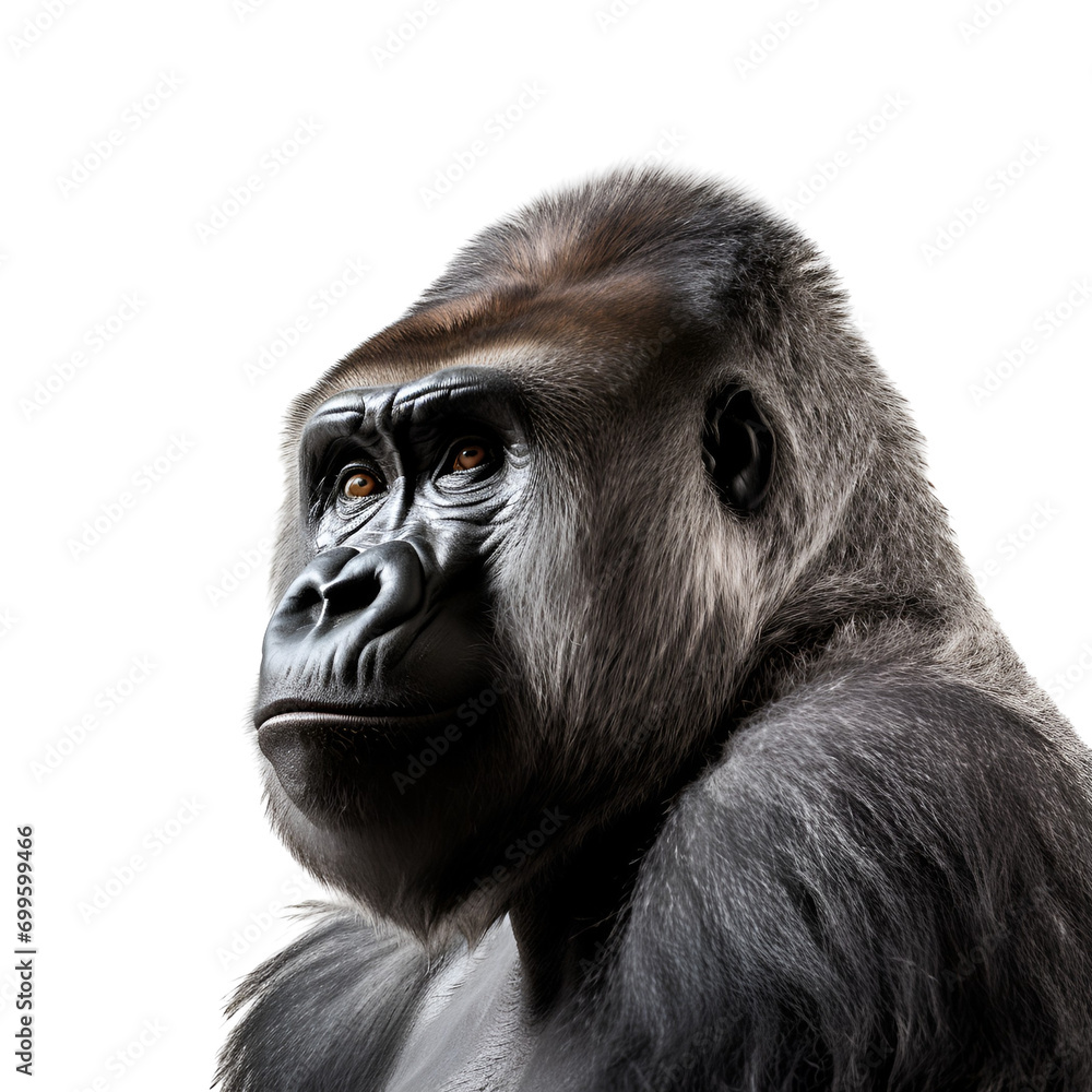 Gorilla Close-up Shot, Wild Jungle Animal, Free-roaming Creature, Half ...