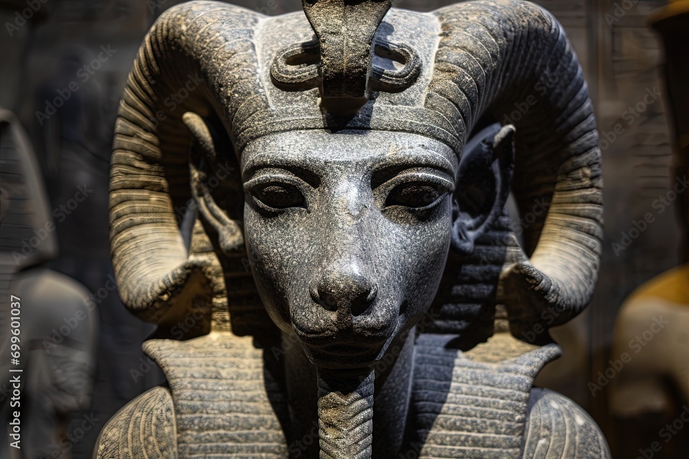 Amun the celestial ram sheep goat ancient egypt hieroglyphic Stock ...
