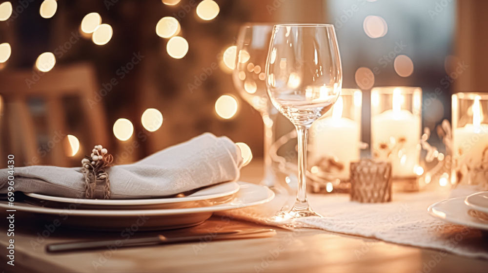 Festive date night tablescape idea, dinner table setting for two and ...