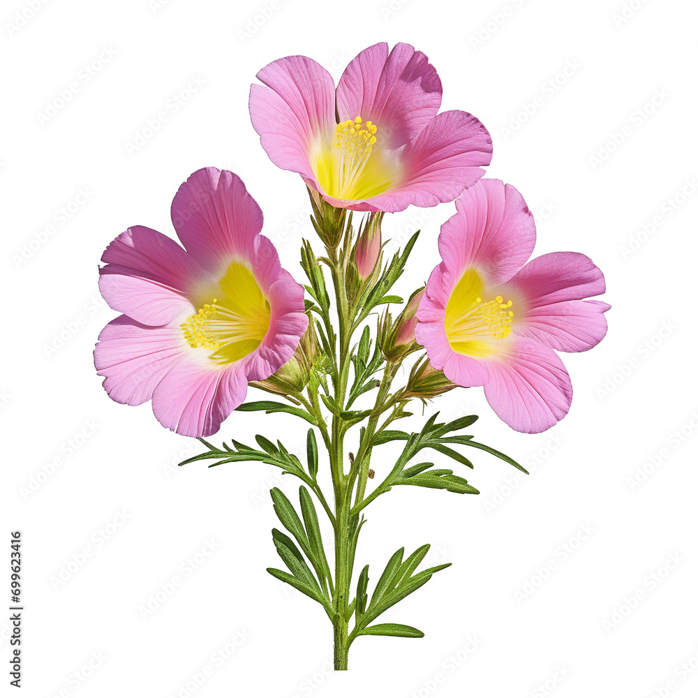 High-Quality Image of Isolated Pink Evening Primrose On transparent ...