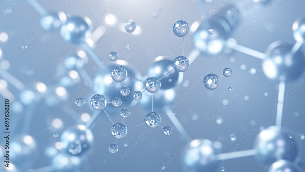 proline molecular structure 3d, flat model, proteinogenic amino acid ...