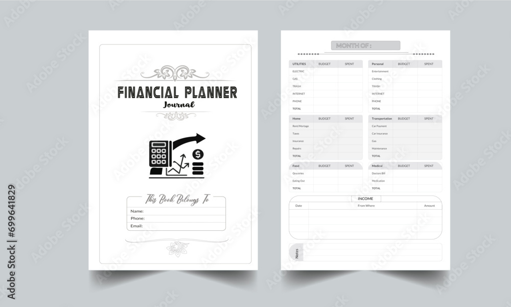 Financial Planner Journal. Daily Gratitude Monthly & Yearly Undated ...