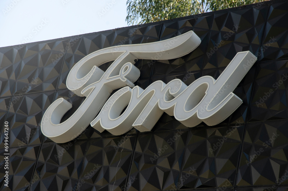 Carilo, Buenos Aires, Argentina - December 30, 2022: Ford logo on roof ...