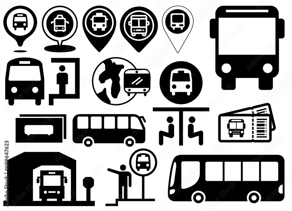 Checkpoint bus station icon on white background for graphic and web ...