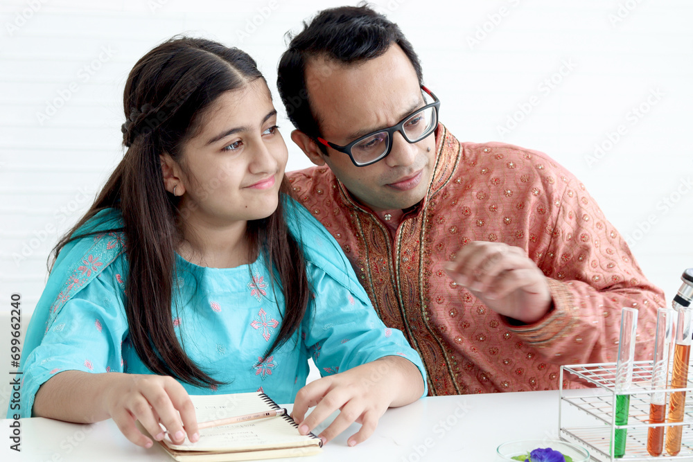 Cute Indian school girl in India traditional dress costume doing ...