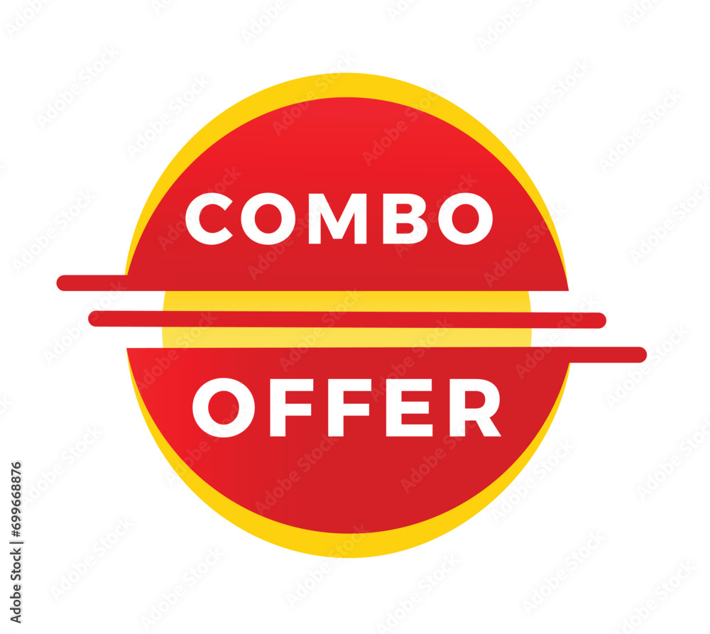 Combo offer banner - icon, label design template. Flat vector ...