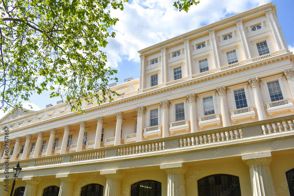 Grand architecture in Pall Mall, Carlton House Terrace. Terraces were ...
