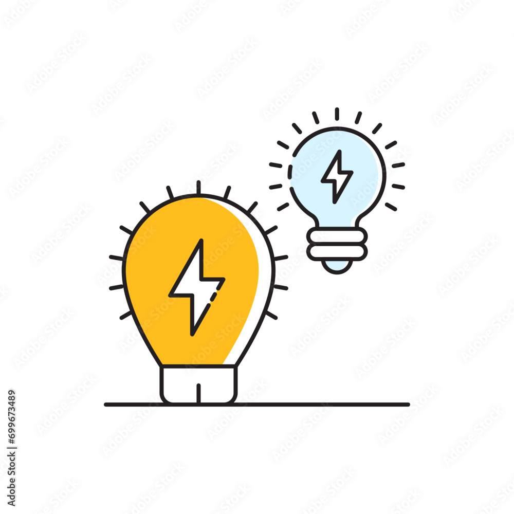 Idea icon, creative symbol, innovation concept, lightbulb emblem ...