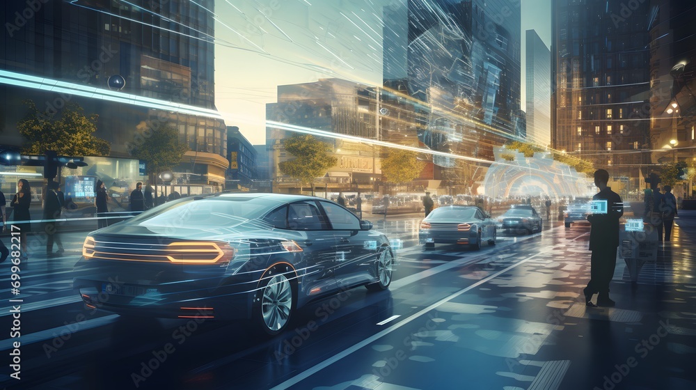 Visualization Of The Interaction Of Self Driving Autonomous Vehicles Robotic Cars Are