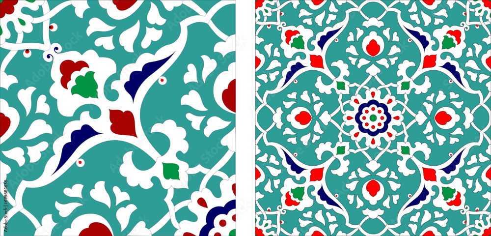 Iznik tile pattern. It was prepared again in vector, inspired by ...