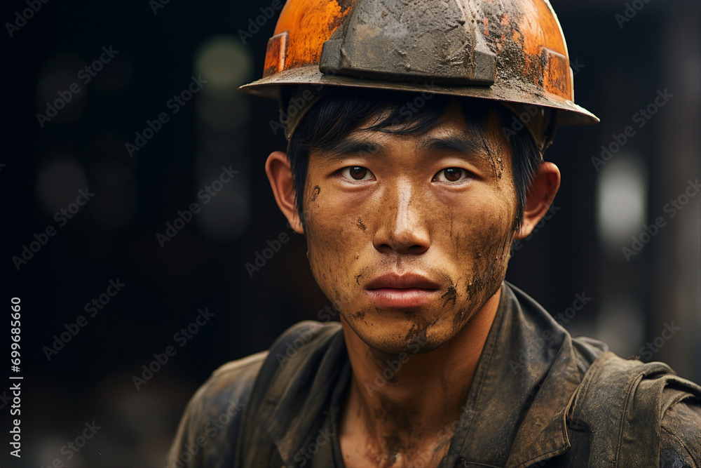 Generative AI picture of a hard mining work deep in the earth ...