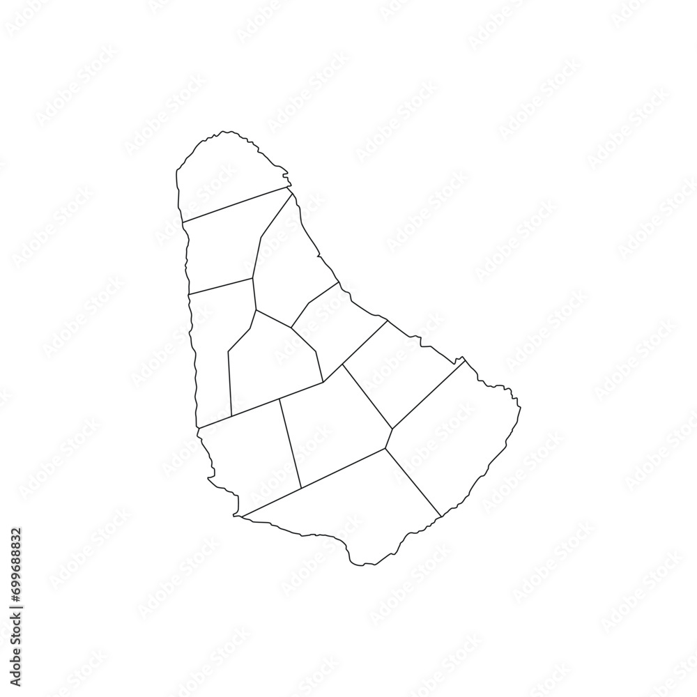 Map Of Barbados High-Res Vector silhouette and outline Graphic Stock ...