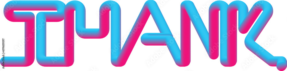 Thank you poster with spectrum brush strokes on white background ...