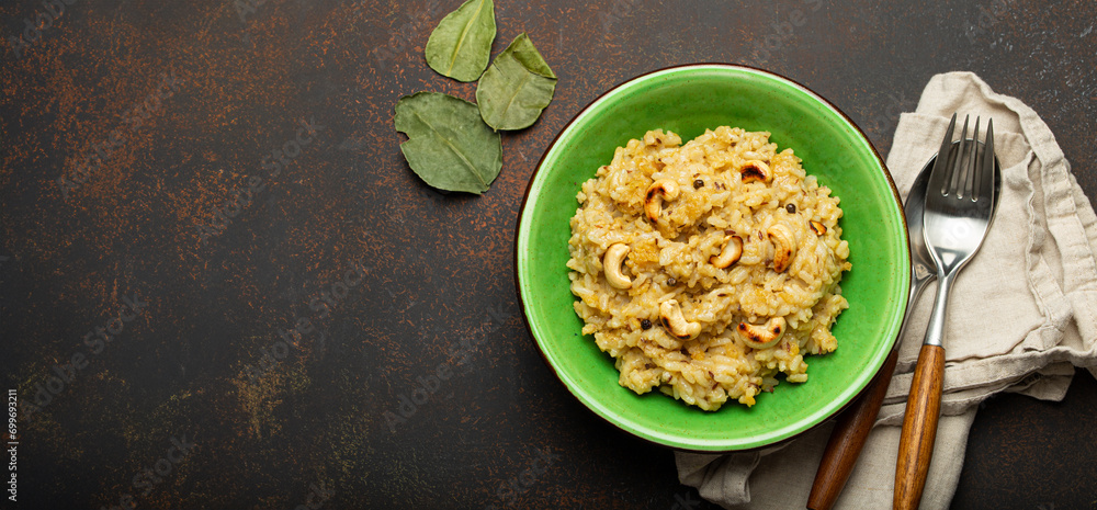 Ven Pongal (Khara Pongal), traditional Indian savoury rice dish made ...