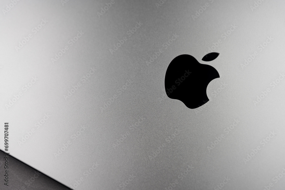 Bangkok, Thailand - December 28, 2023 : Macbook logo on space black ...