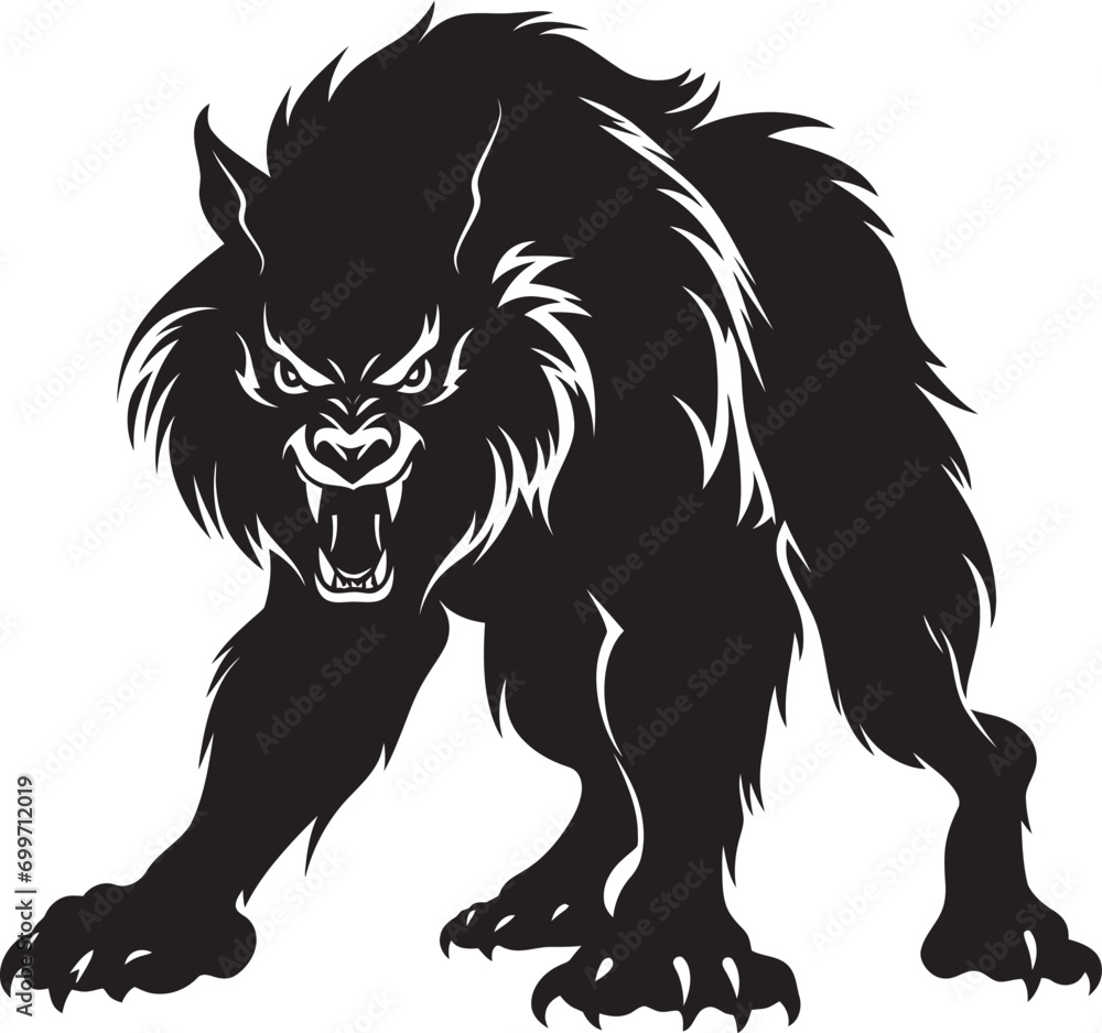 Stygian Wolfen Emblematic Crest Obsidian Clawed Alpha Symbol Stock ...