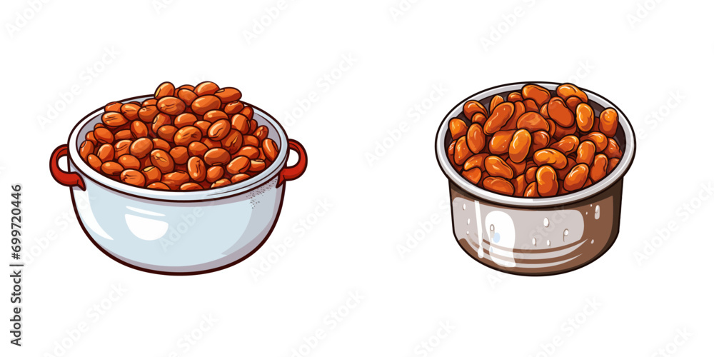 Cartoon Baked beans. Vector illustration Stock Vector | Adobe Stock