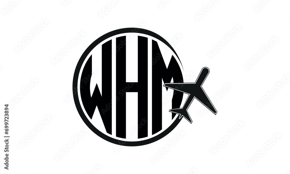 WHM three initial letter circle tour & travel agency logo design vector ...