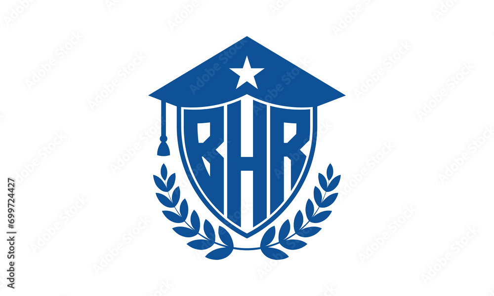 BHR three letter iconic academic logo design vector template. monogram ...