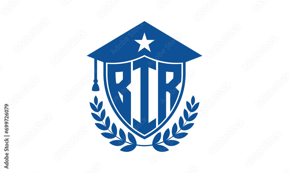 BIR three letter iconic academic logo design vector template. monogram ...