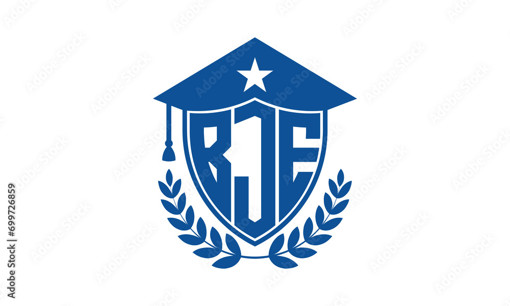 BJE three letter iconic academic logo design vector template. monogram ...