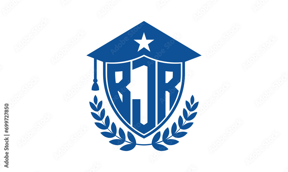 BJR three letter iconic academic logo design vector template. monogram ...