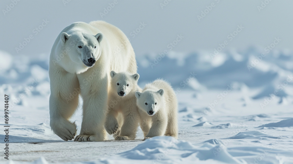 Arctic Wonder: Family of Polar Bears, Mother Bear and Two Cubs ... Arctic Wonder: Family of Polar Bears, Mother Bear and Two Cubs ...