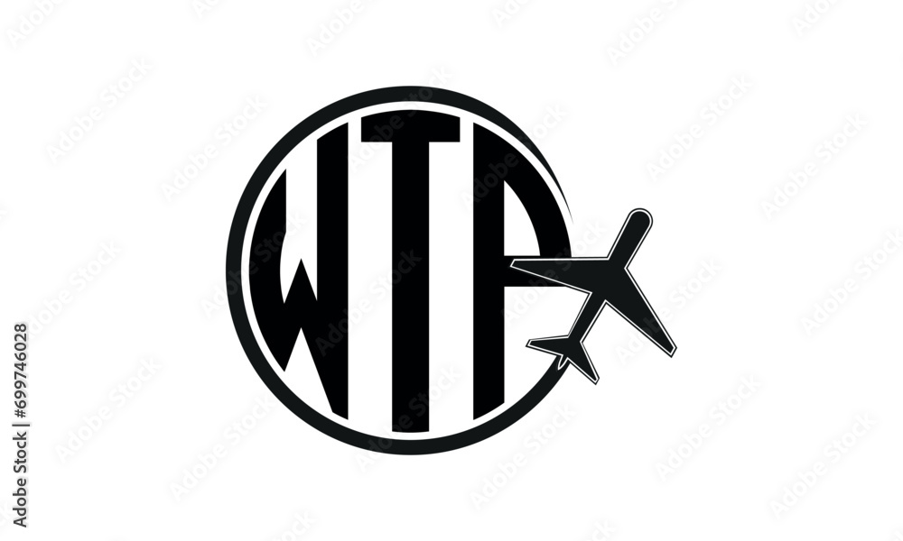 WTP three initial letter circle tour & travel agency logo design vector ...