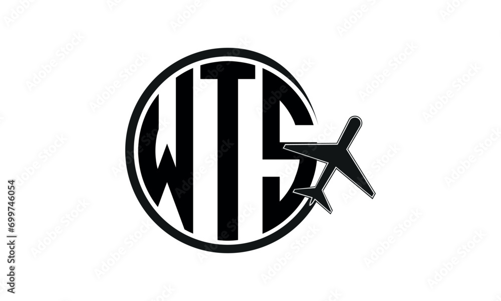 WTS three initial letter circle tour & travel agency logo design vector ...