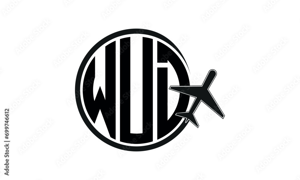 WUD three initial letter circle tour & travel agency logo design vector ...