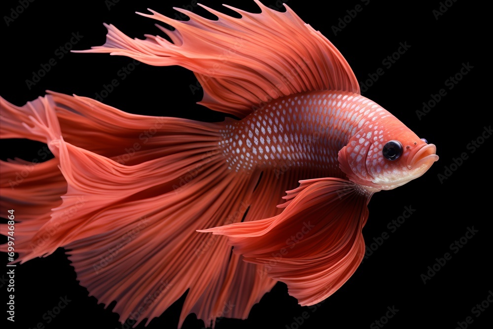 A stunningly vibrant Siamese fighting fish displays its full, flowing ...