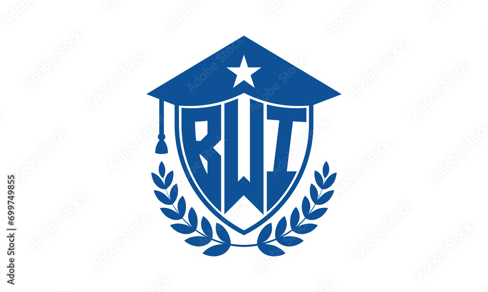 BWI three letter iconic academic logo design vector template. monogram ...