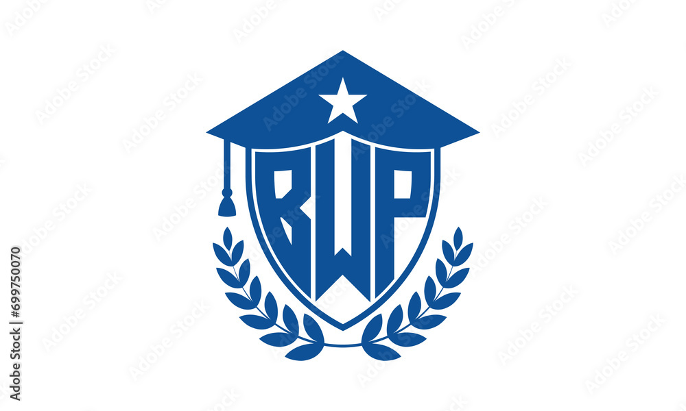 BWP three letter iconic academic logo design vector template. monogram ...