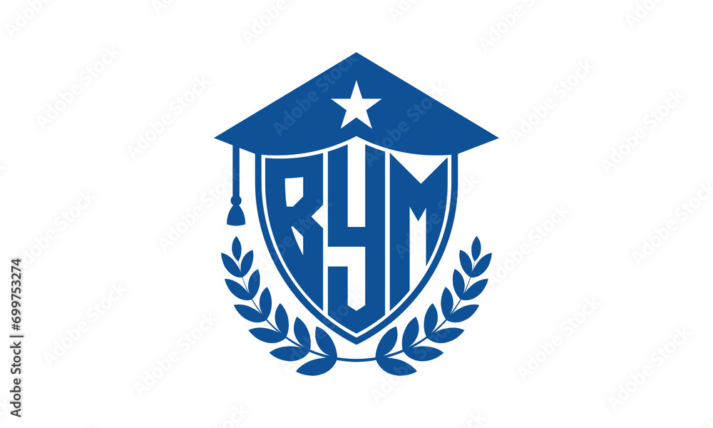 BYM three letter iconic academic logo design vector template. monogram ...
