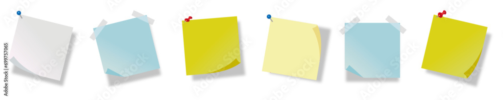 Sticky notes vector set. Post it note icons collection isolated on ...