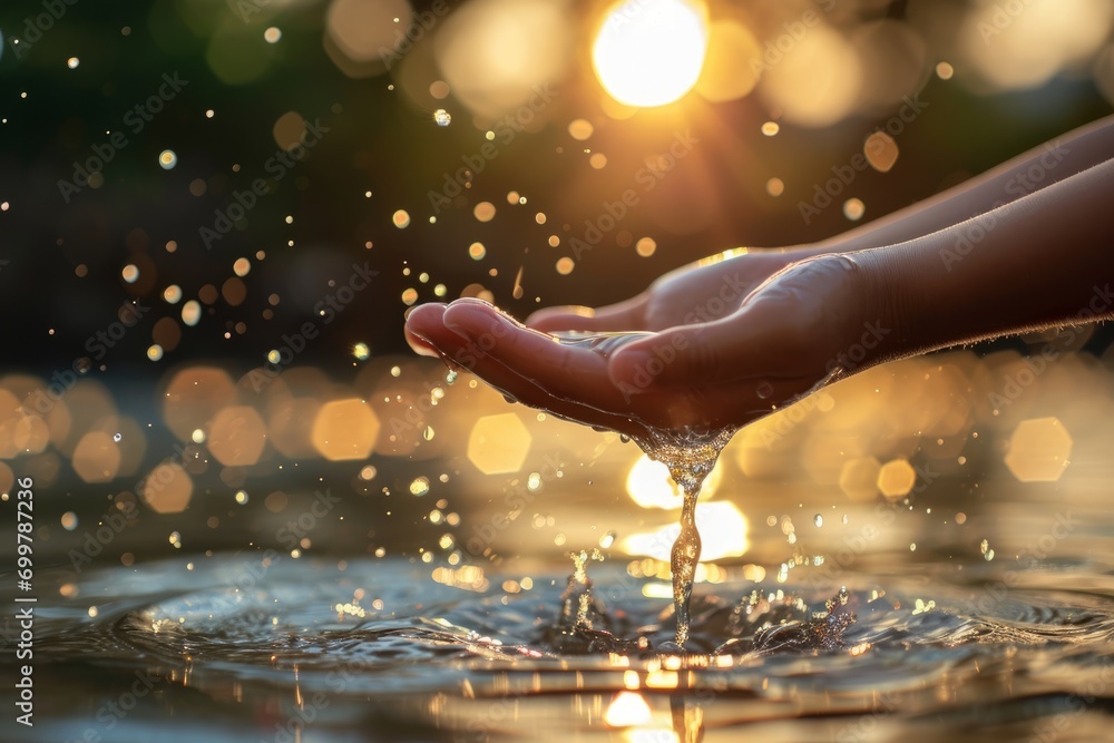 Hands holding clean water drop, world water day concepts Stock Photo ...