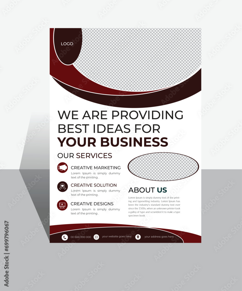 a4, ads, advertisement, agency flyer template design, blue business ...