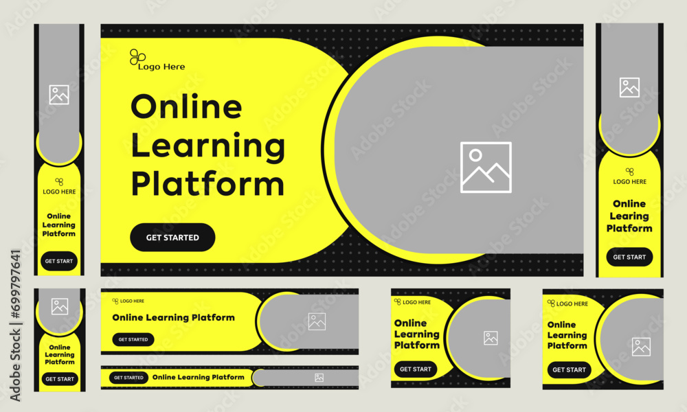 Best online learning web set banner design for social media post ...