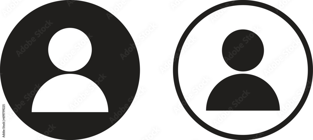 Profile icon set in two styles . Avatar profile icon vector . User icon ...