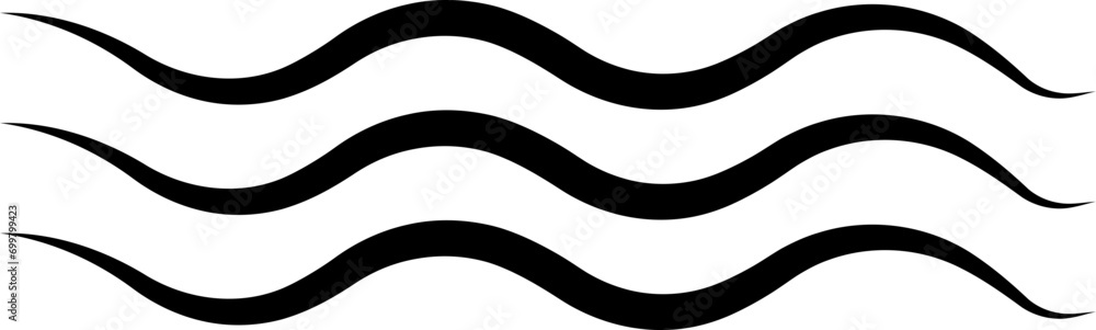 Sea wave icon. Water logo, line ocean symbol in vector trendy flat ...